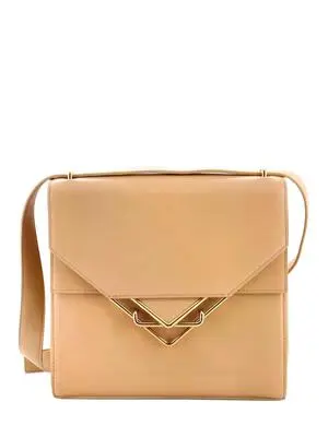 Bottega Veneta Clip Flap Leather Shoulder Bag - Neutrals