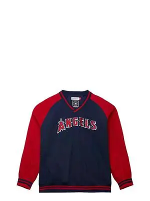 Mitchell & Ness X Mlb Los Angeles Angels V-neck Pullover - Blue