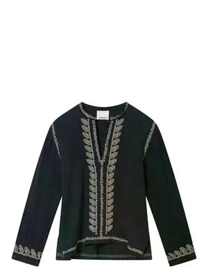 MARANT Cizalie Embroidered Top - Black