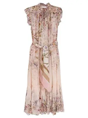 Zimmermann Rebellion Flutter Viscose Dress - Pink