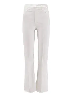 MOTHER The Hustler Ankle Fray Denim Trousers - White