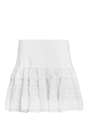 Alaïa Ruffle Virgin Wool Skirt - White