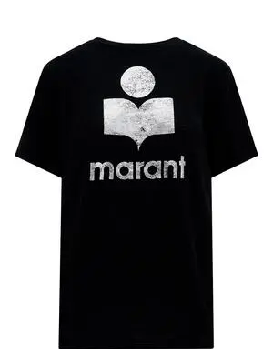 MARANT ETOILE Zewel Linen T-shirt - Black