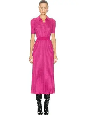Gabriela Hearst Ribbed Knit Dress - Fuchsia
