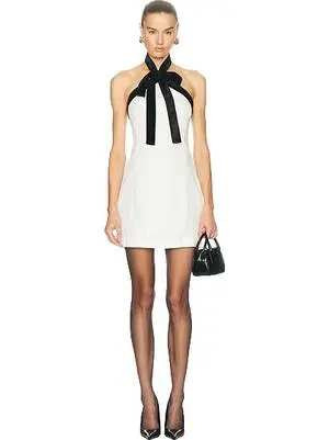 Simkhai Halterneck Mini Dress With Bow Detail - Ivory Multi