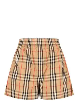 Burberry Check Shorts - Beige