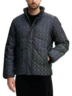Guess Logo-print Padded Jacket - Grey