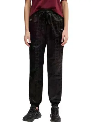 Guess Monogram Drawstring Trousers - Black
