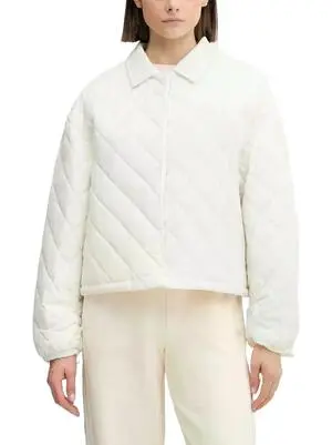 Guess Quilted Collared Jacket - White