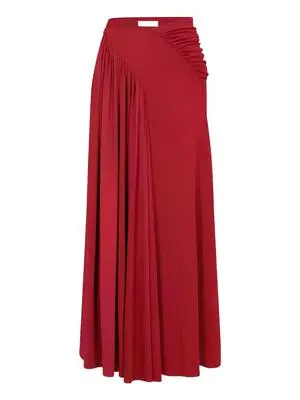 Rabanne Ruched Maxi Skirt - Red