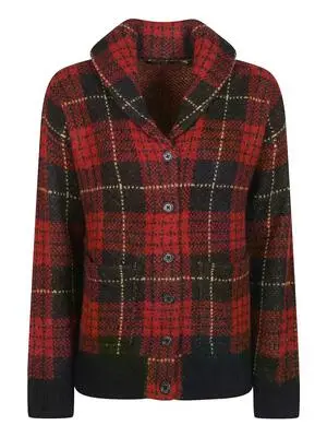 Ralph Lauren Tartan Shawl-collar Jacket - Red