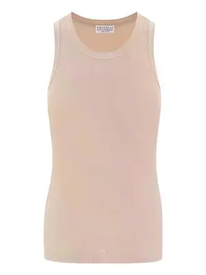 Brunello Cucinelli Ribbed Tank Top - Neutrals