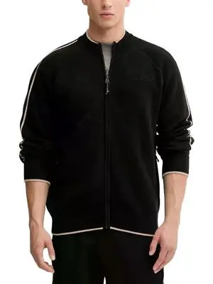Guess Striped Zip-up Cardigan - Black
