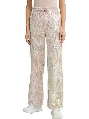 Guess Sequin-embellished Drawstring Track Pants - Neutrals