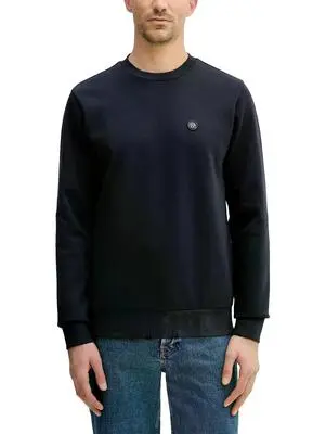 BOSS Crew-neck Sweatshirt With Appliqu - Blue