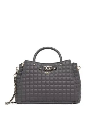 Guess Logo-plaque Quilted Tote - Grey