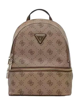 Guess Monogram Zip Backpack - Brown