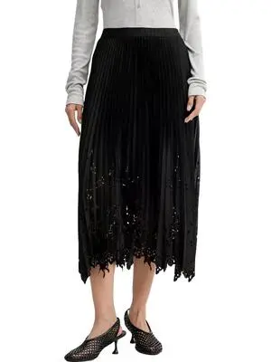 Munthe Pleated Midi Skirt - Black