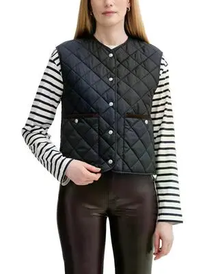 Marc O'polo Quilted Buttoned Gilet - Blue