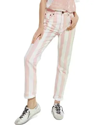 ONETEASPOON X Moliera 2 Striped Straight Jeans - White