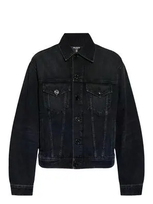 Balmain Button-up Denim Jacket - Black