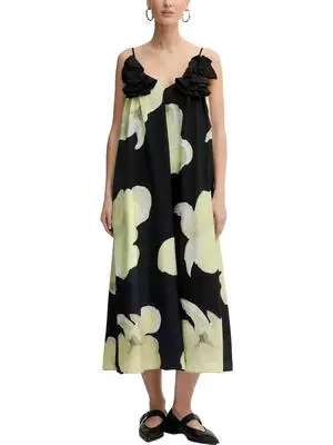 Stine Goya Floral Ruffled Dress - Black