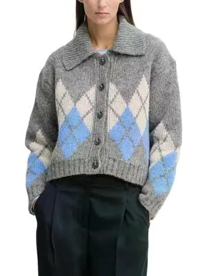 MARC O'POLO Argyle Button Cardigan
