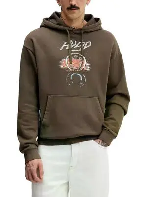 Hugo Graphic-print Hoodie - Brown