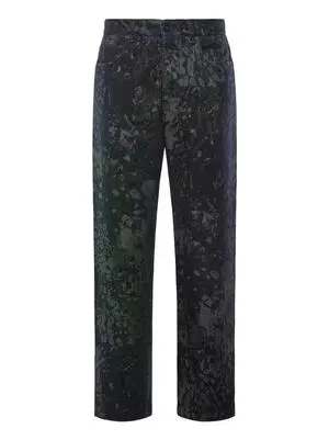 Fendi Jacquard Straight Jeans - Blue