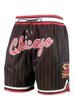 Mitchell & Ness Pinstripe Drawstring Shorts - Black