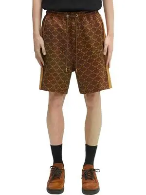 A BATHING APE Printed Side-stripe Shorts - Brown