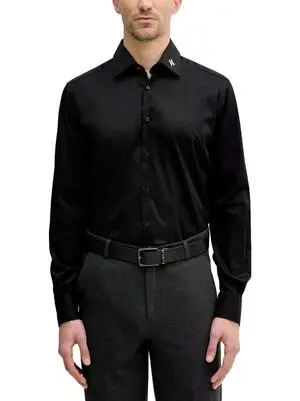 Karl Lagerfeld Embroidered-logo Shirt - Black