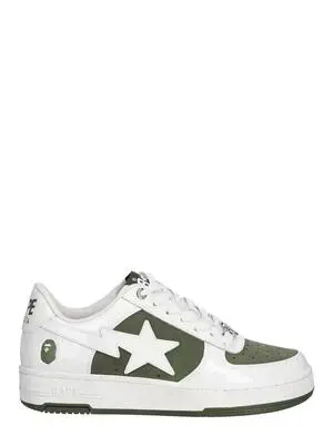 A BATHING APE Sta #6 L Panelled Sneakers - White