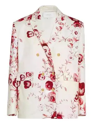Giambattista Valli Floral Double-breasted Jacket - Neutrals