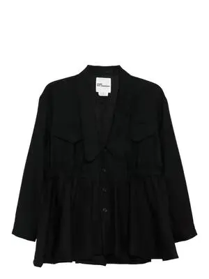 Noir Kei Ninomiya Peplum Wool Jacket - Black