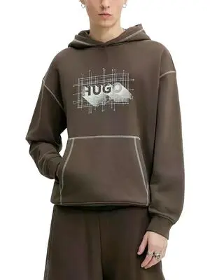 Hugo Logo-print Hoodie - Brown
