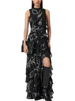 ALLSAINTS Cady Ruffled Maxi Dress - Black