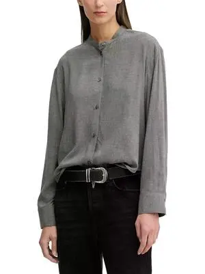 Marc O'polo Collarless Button-down Shirt - Grey