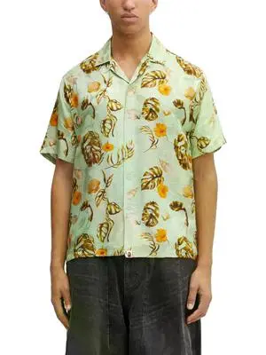 A BATHING APE Floral Short-sleeve Shirt - Green
