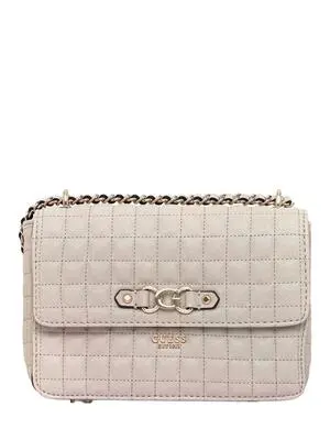 Guess Quilted Chain Shoulder Bag - Neutrals