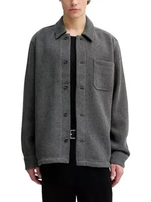 LES DEUX Hamilton Button-front Overshirt - Grey