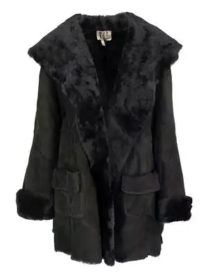 MONDRIAN Shearling Open-Front Jacket