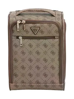 Guess 4g Monogram Zip Luggage - Brown