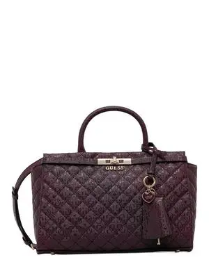 Guess Idra 4g Quilted Tote Bag - Purple