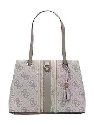 Guess 4g Monogram Stripe Tote Bag - Neutrals