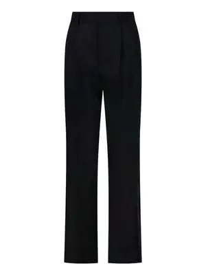 Victoria Beckham Pleated Straight Trousers - Black
