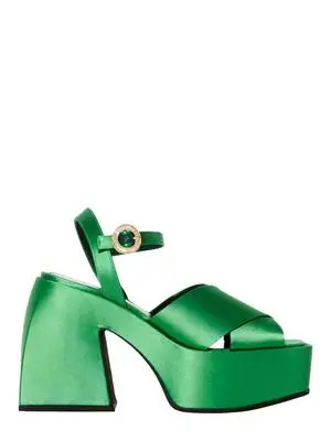 NODALETO Bulla Joni Buckle-strap Heeled Sandals - Green