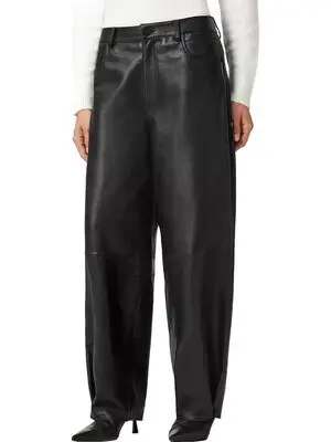 ALLSAINTS Jett Panelled Leather Trousers - Black