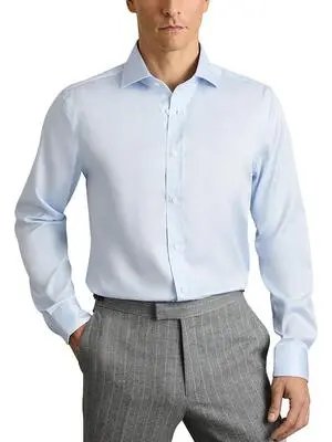REISS Stretch Cutaway Collar Shirt - Soft Blue