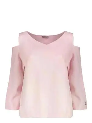 Herno V-neck Cold-shoulder Top - Pink